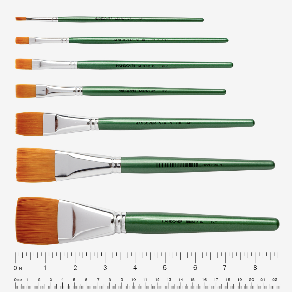 HANDOVER Series 2107, synthetic flat one stroke brush, 1/4 • Stiff Skunk